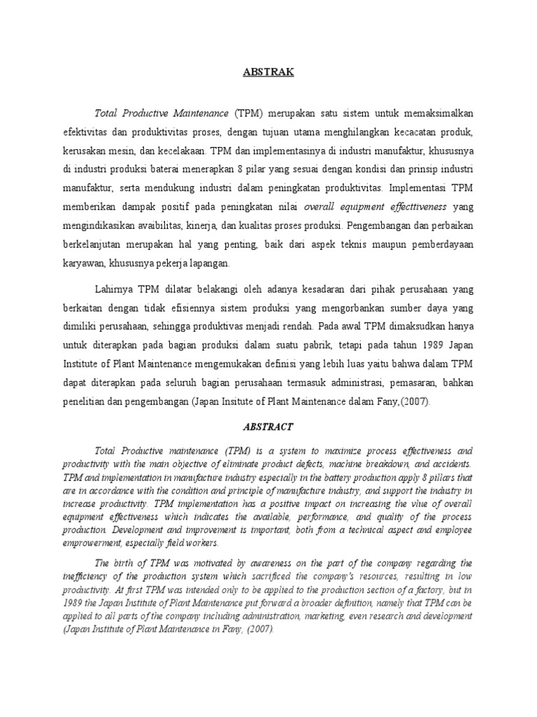 Tpm 1 8 Dan Oee Fundamental Pdf
