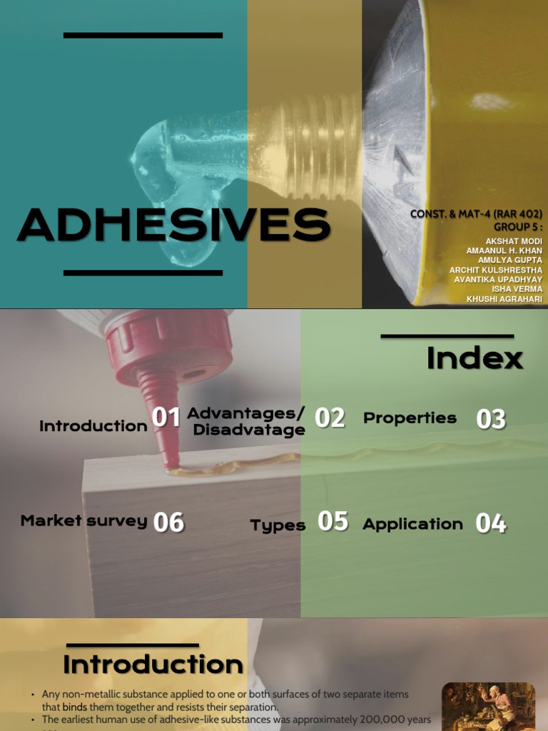 Const PPT Adhesives - Sem3 PDF | PDF | Adhesive | Epoxy
