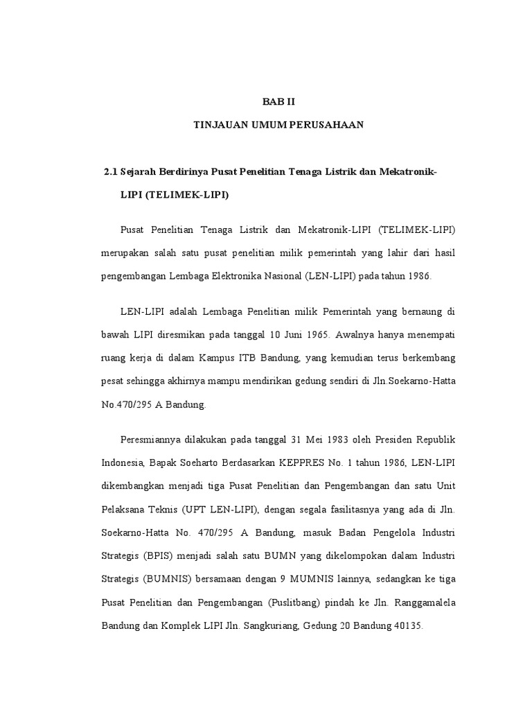 BAB II Tinjauan Umum Perusahaan | PDF