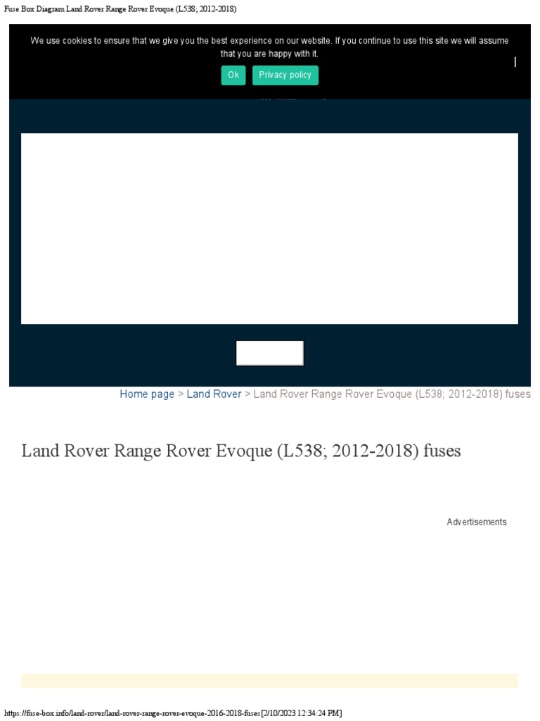 Fuse Box Diagram Land Rover Range Rover Evoque (L538 2012-2018) | PDF ...