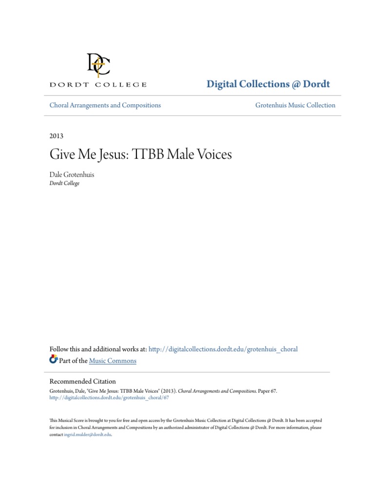 Give Me Jesus: TTBB Arrangement | PDF | Foreign Language Studies