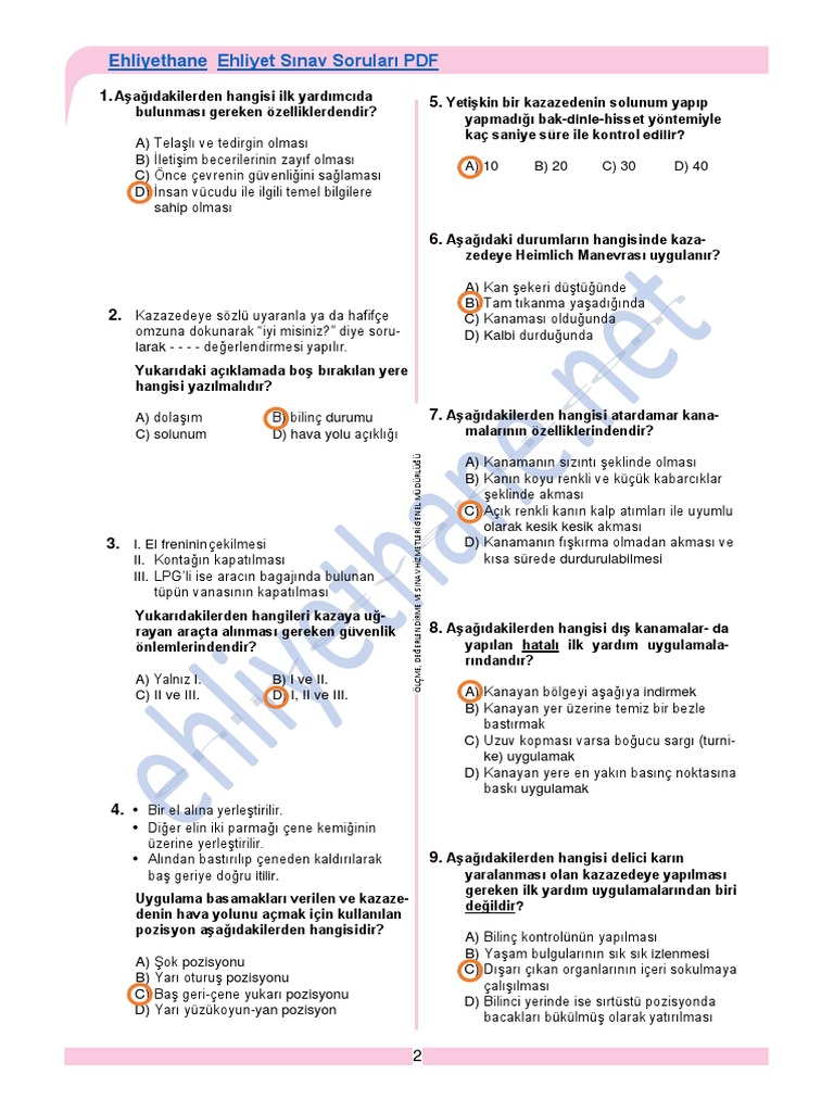Ehliyet Sinav Sorulari PDF 1 | PDF