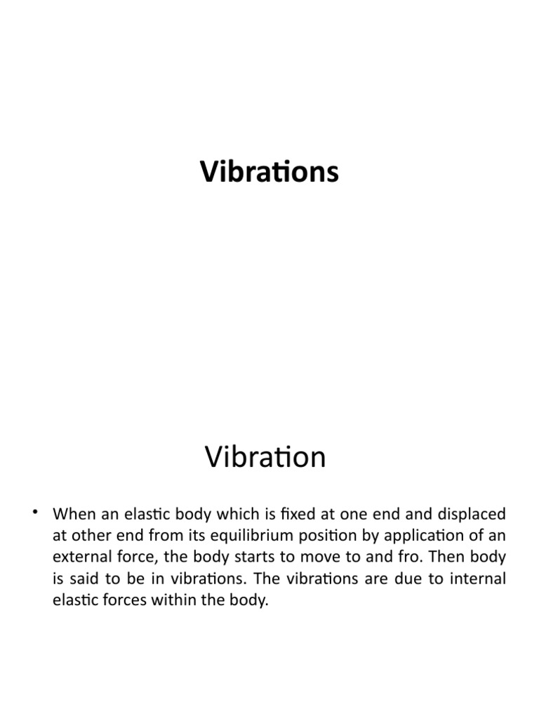 Vibrations | PDF | Oscillation | Rotation Around A Fixed Axis