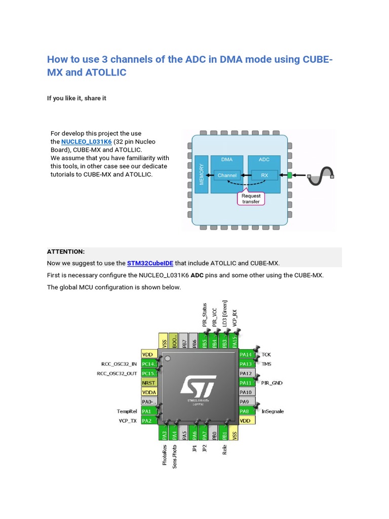 How To Use 3 Channels of The ADC in DMA Mode | PDF | Software | Computing
