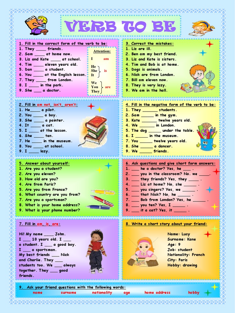 Worksheet Verb-To-Be in Present | PDF | Linguistics
