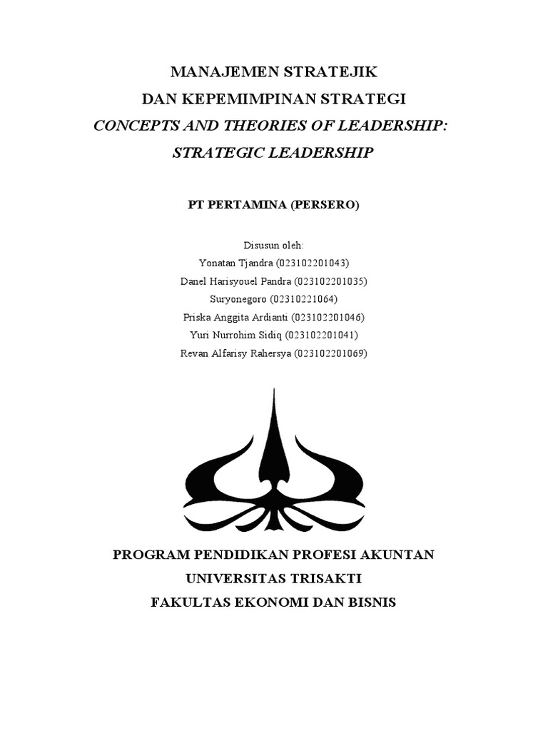 Paper Manajemen Strategic - Kelompok 4 - Kepemimpinan Strategik (PT ...