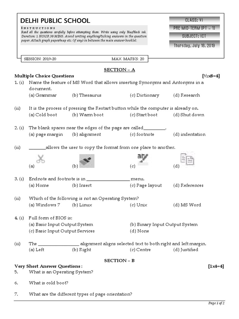 Annual Examination Paper | PDF | Graphical User Interfaces | Computer ...