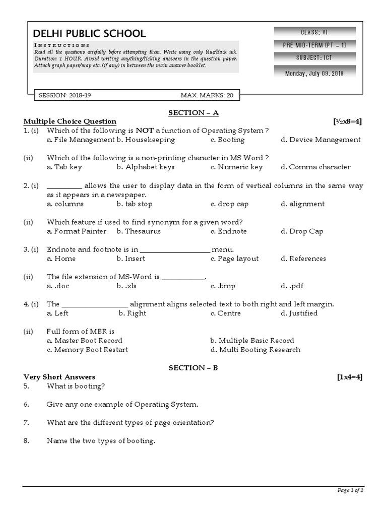 Ict 1 Pdf Pdf Operating System Booting