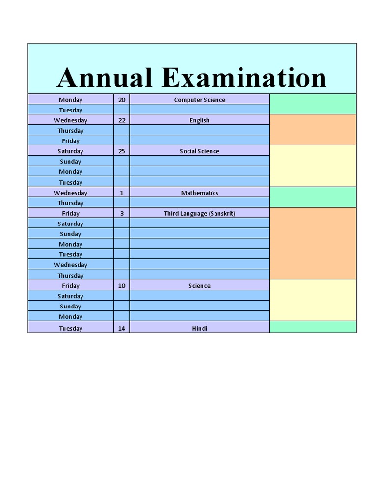 Annual Examination TEMPLATE | PDF