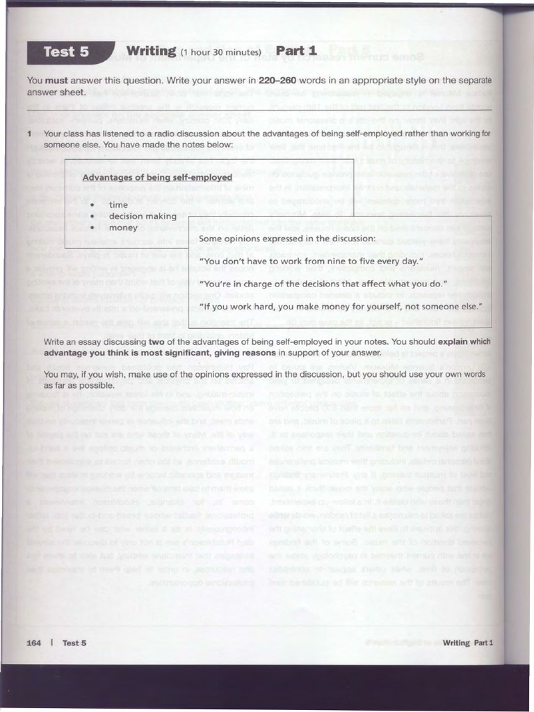 CAE Writing Test: Self-Employment Essay | PDF