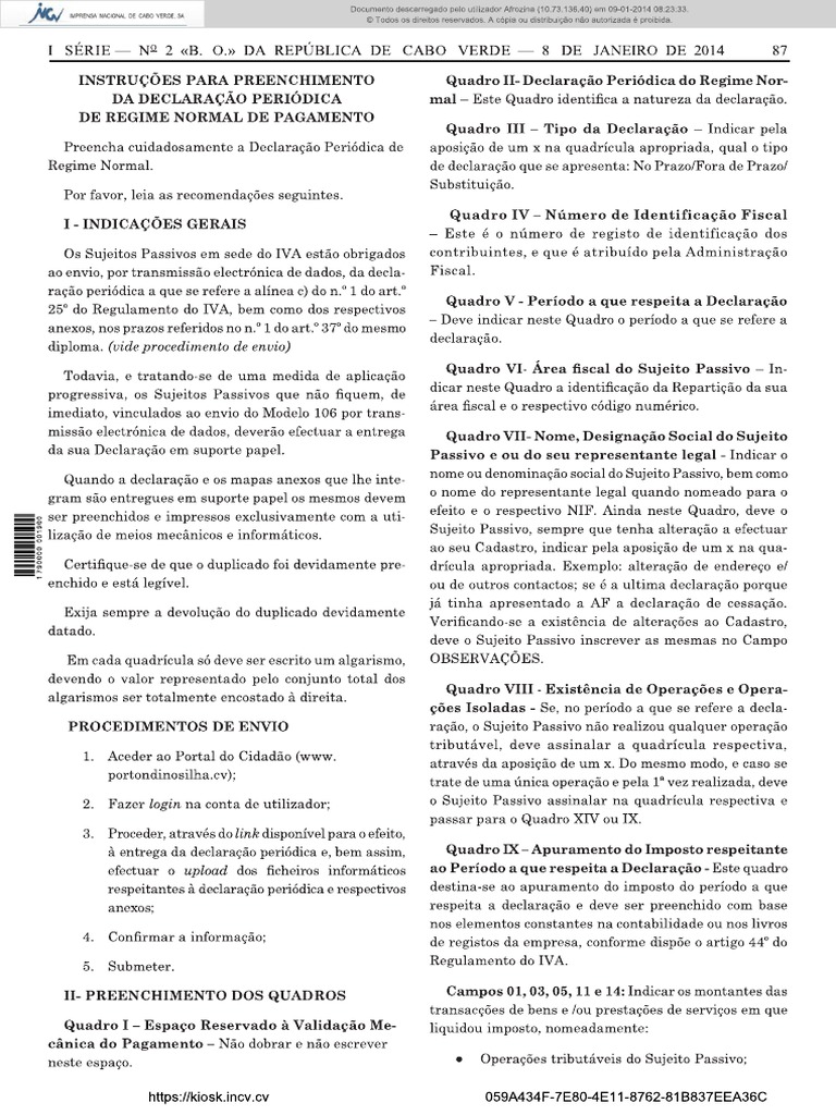 Mod106 Instrucoes Preenchimento PDF | PDF Mod106 Instrucoes Preenchimento PDF | PDF