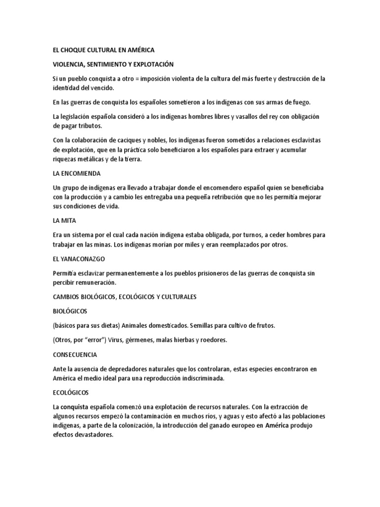 Choque Cultural en la Conquista de América | PDF | España ...
