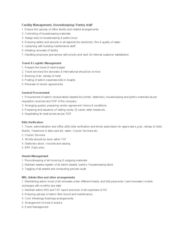 Admin Job Roll | PDF