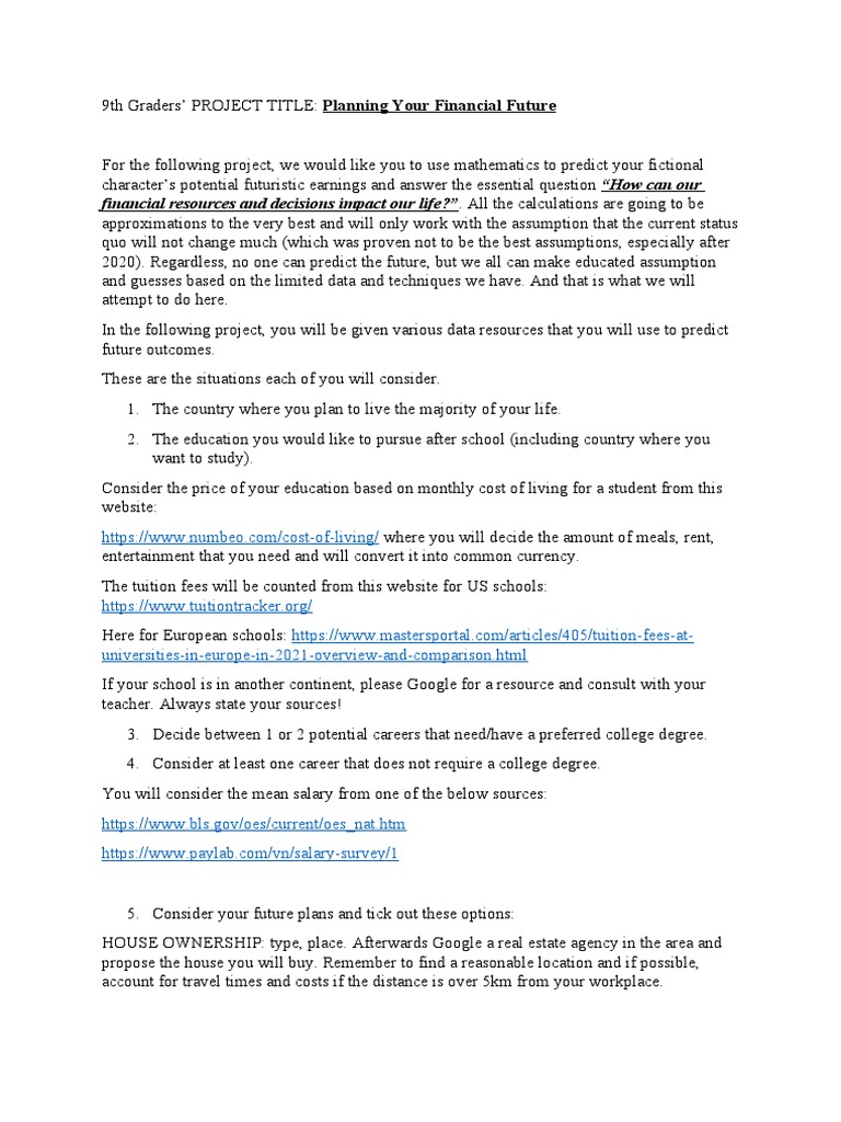 G9's Project Overview Sem 2 | PDF | Cost Of Living | Interest