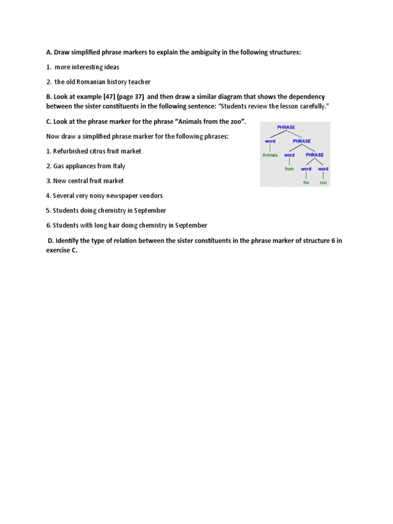 SENTENCE ANALYSIS Chapters 1-2 | PDF