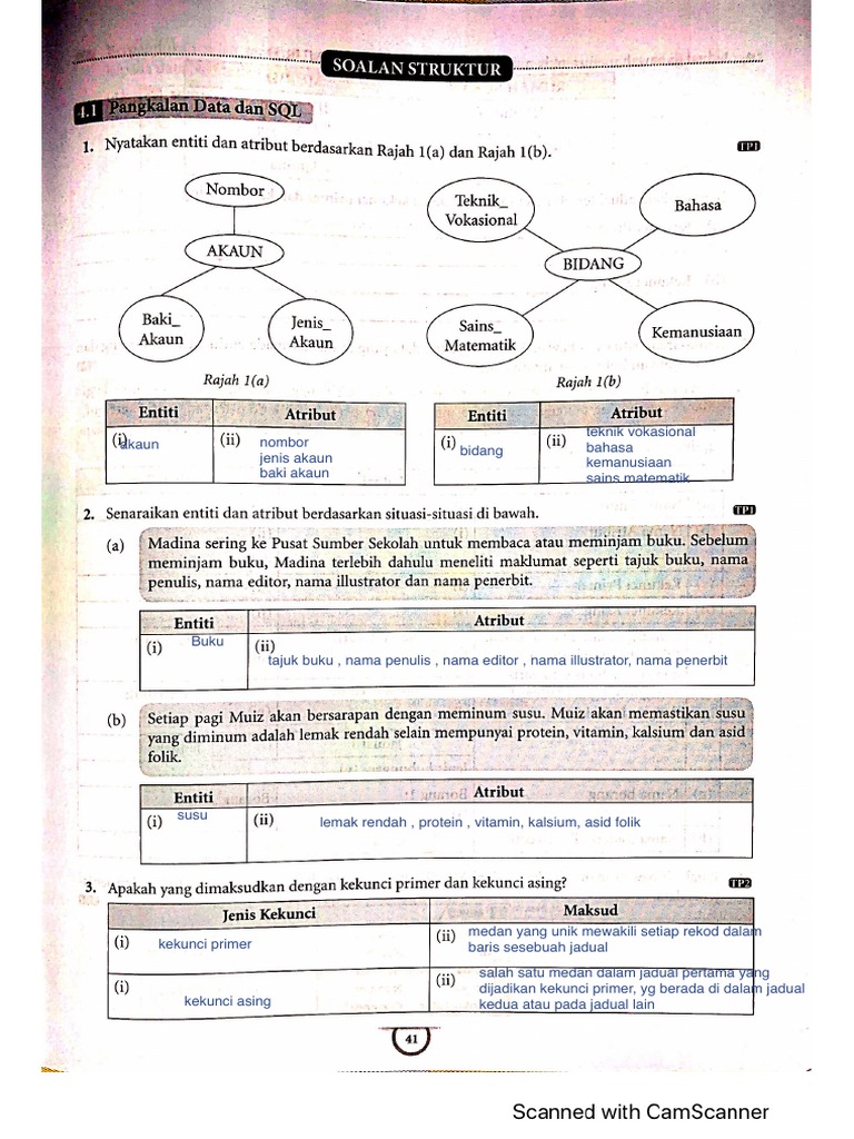 Latihan Pangkalan Data Ask Tingkatan 3 | PDF