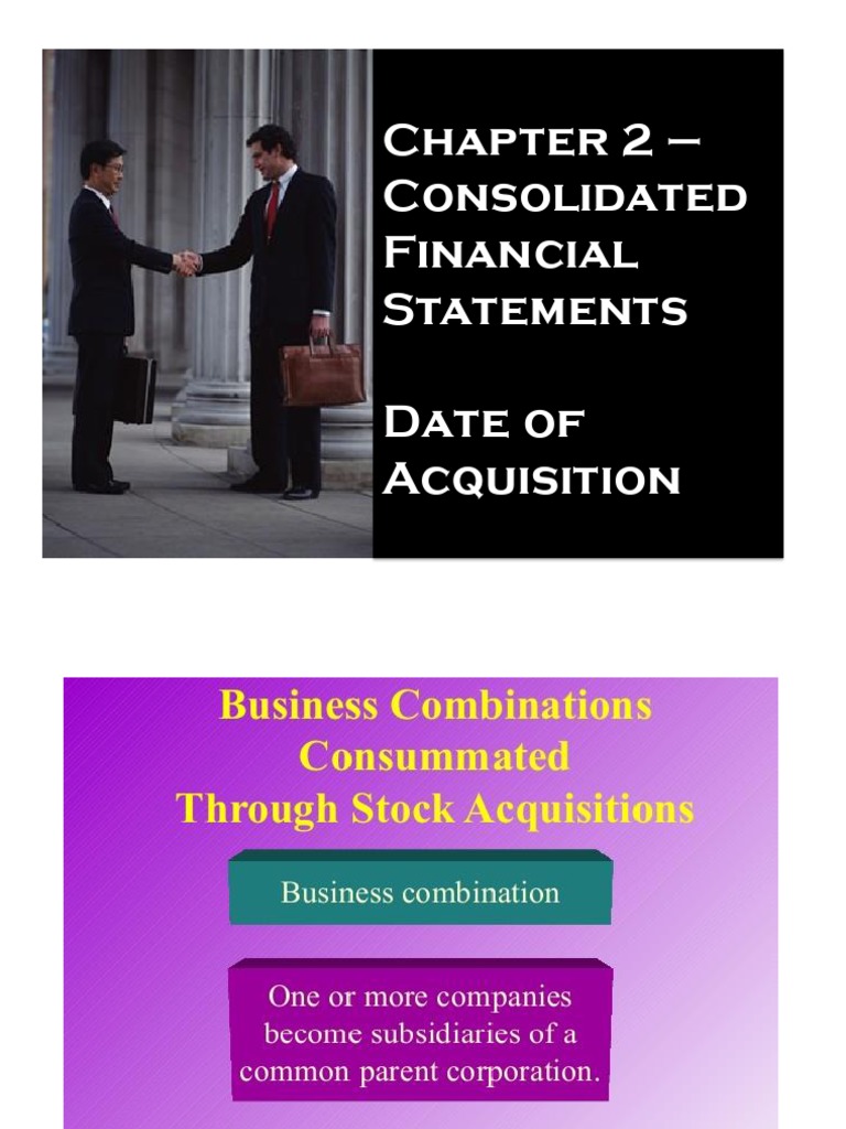 Chapter 2 Separate and Consolidated FS - Date of Acquisition | PDF ...