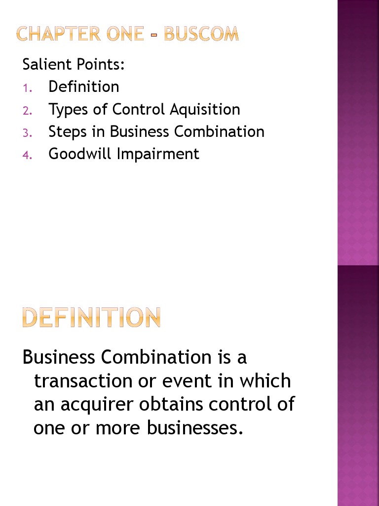 AFAR2 - Chapter 1 - Buscom Outline | PDF | Goodwill (Accounting) | Mergers And Acquisitions