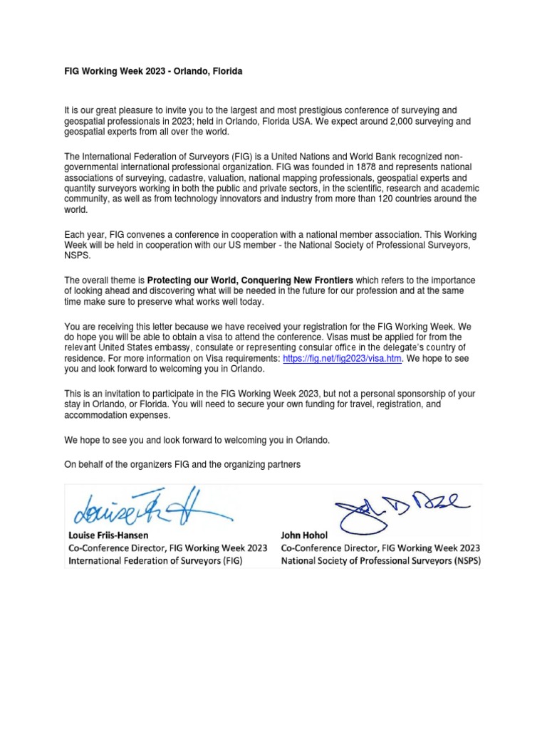 FIG Visa Letter Download | PDF