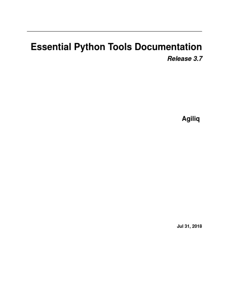 Books Agiliq Com Essential Python Tools en Latest | PDF | Python ...