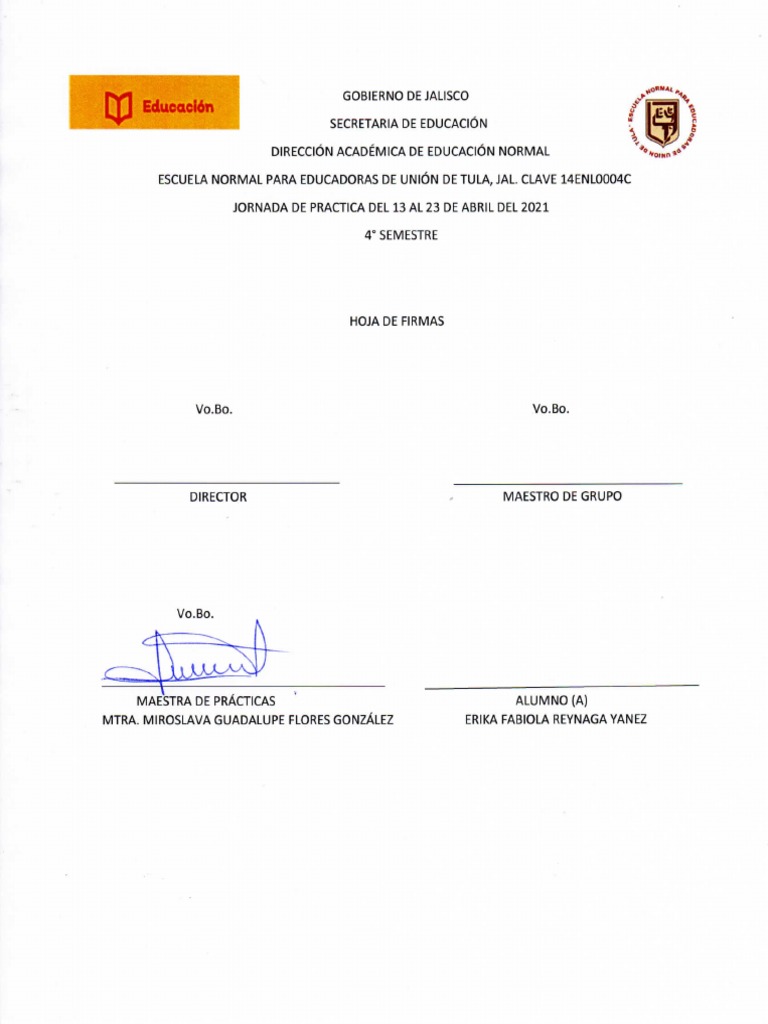 Hoja de Firmas Autorizada | PDF