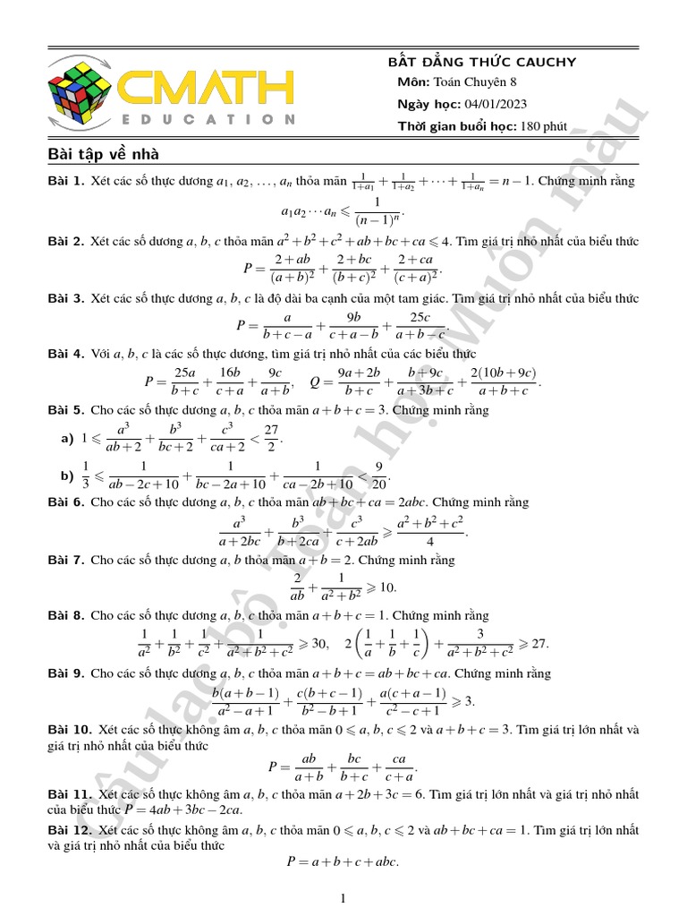 BTVN Bat Dang Thuc 8c1arc 04 01 2023 PDF | PDF