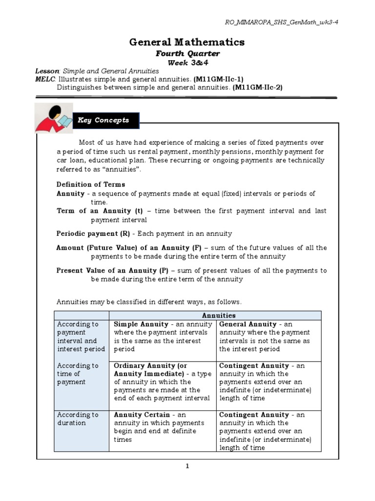 SHS GenMath Q4 W3 4 PDF | PDF | Present Value | Interest
