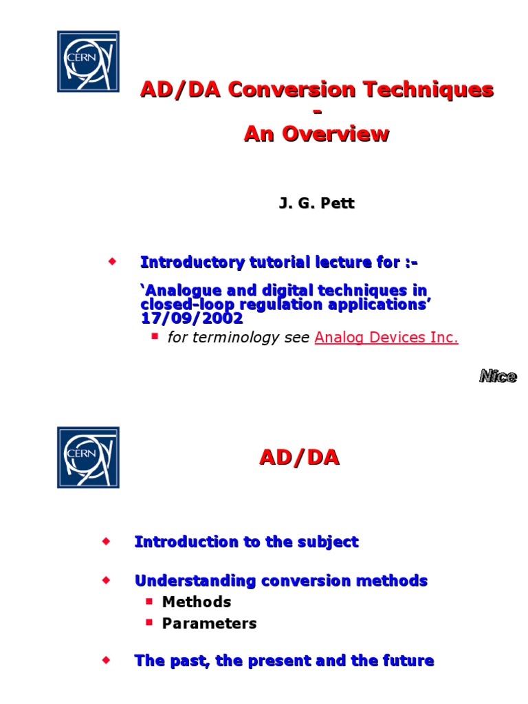 ADDA Lecture P1 | PDF | Analog To Digital Converter | Analogue Electronics