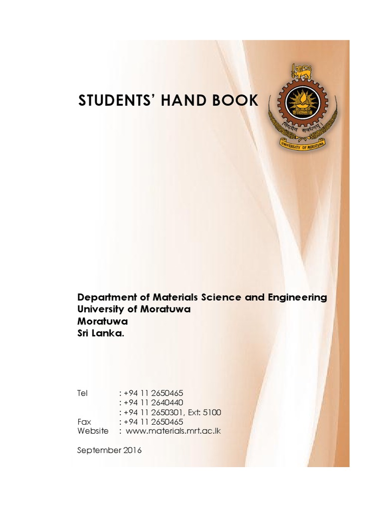 Dept Handbook 2016 | PDF | Materials Science | Academic Term