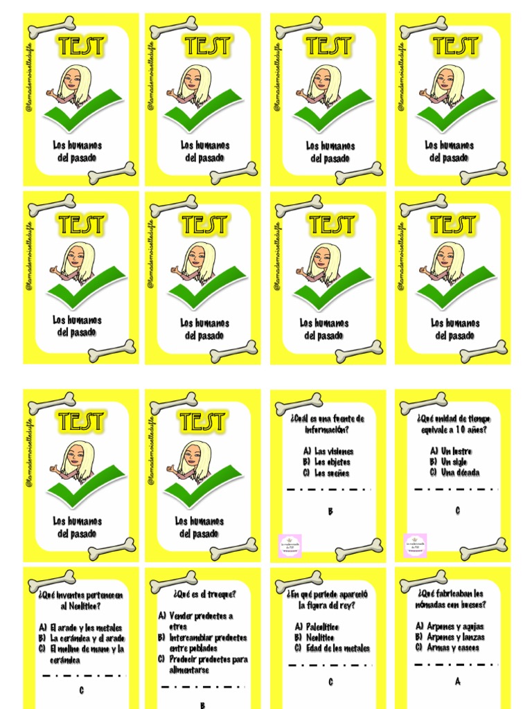 Tarjetas de Preguntas - Trivial Los Humanos Pasados | PDF | Neolítico ...