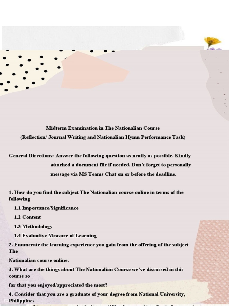 Hamtig - Midterm Exam | PDF | Cognition | Cognitive Science