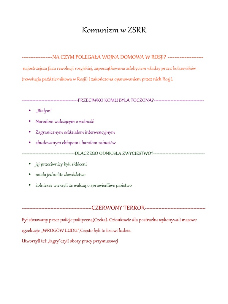 Komunizm W ZSRR 1 | PDF