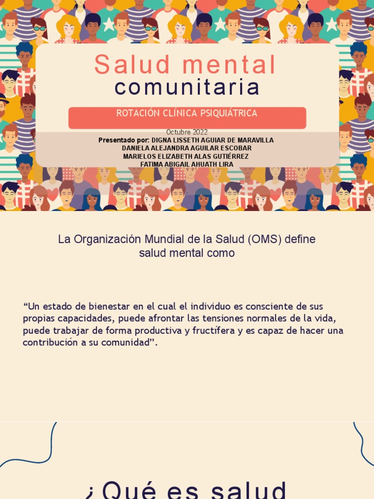 Salud Mental Comunitaria | PDF | Salud mental | Trastorno mental