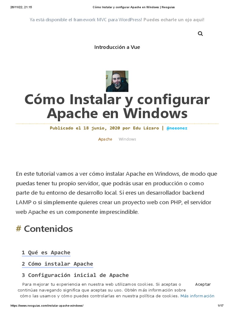 Cómo Instalar y Configurar Apache en Windows - Neoguias | PDF | Servidor HTTP Apache | Redes