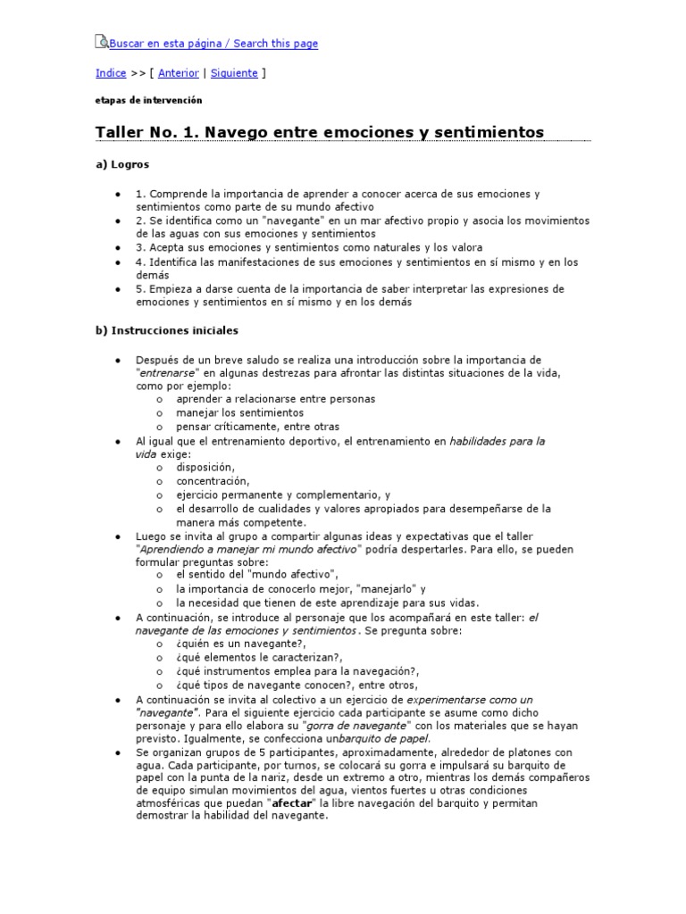 Emociones Pdf Las Emociones Evaluación