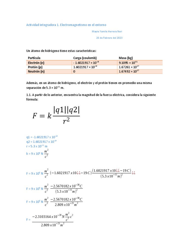 Actividad Integradora 1. Electromagnetismo en El Entorno | PDF | Ingenieria Eléctrica ...
