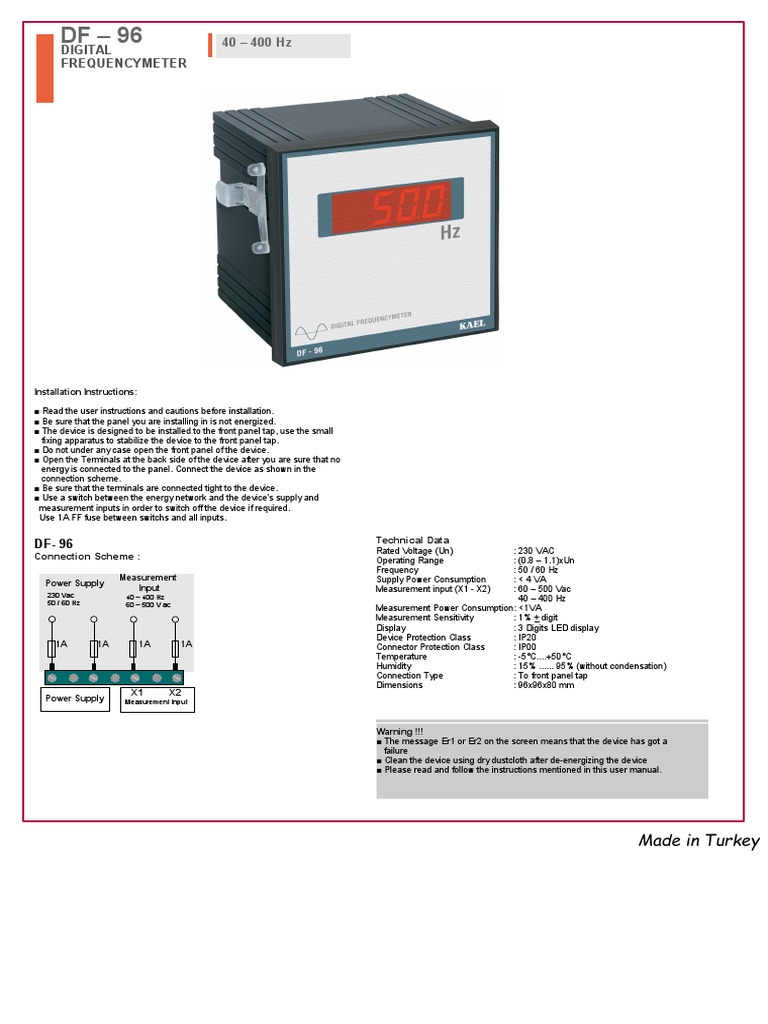Freq Pannel Meter PDF | PDF | Alternating Current | Power Supply