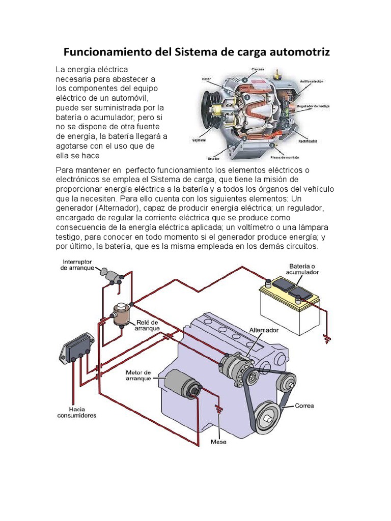 Funcionamiento Del Sistema de Carga Automotriz | PDF | Ingenieria Eléctrica | Generador eléctrico