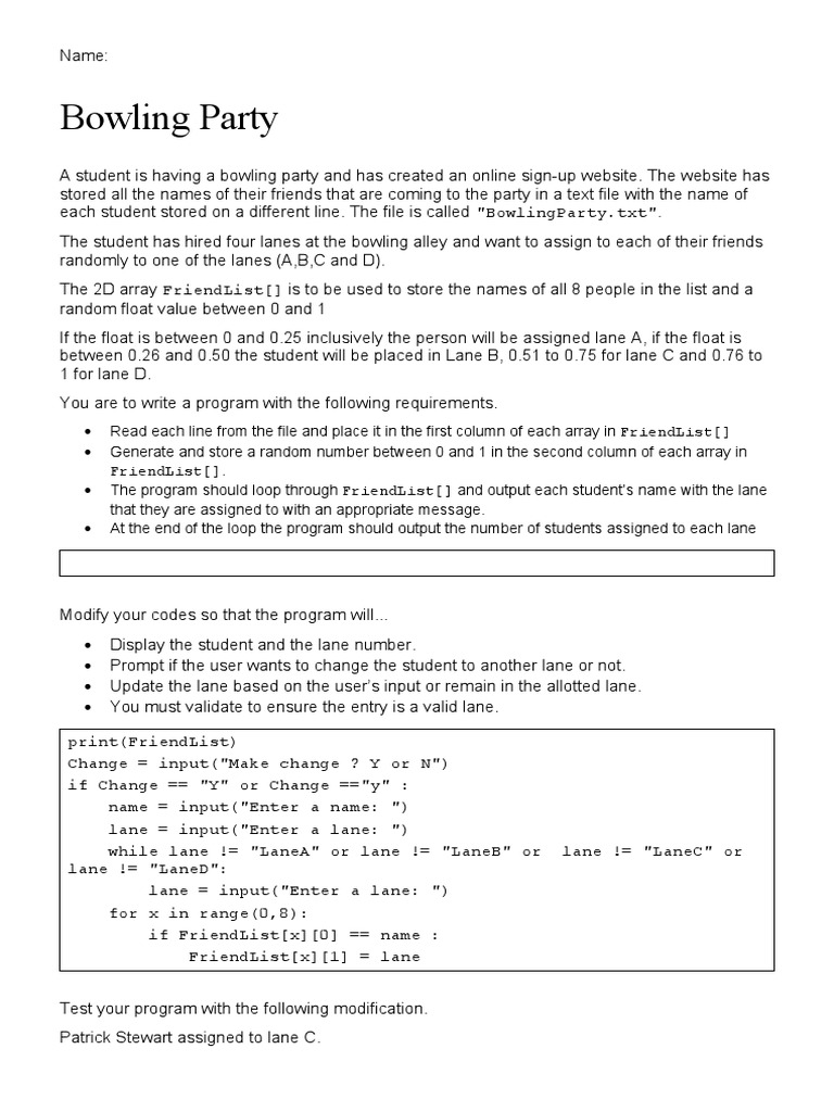 Bowling Party | PDF | Information Technology Management | Computer Engineering