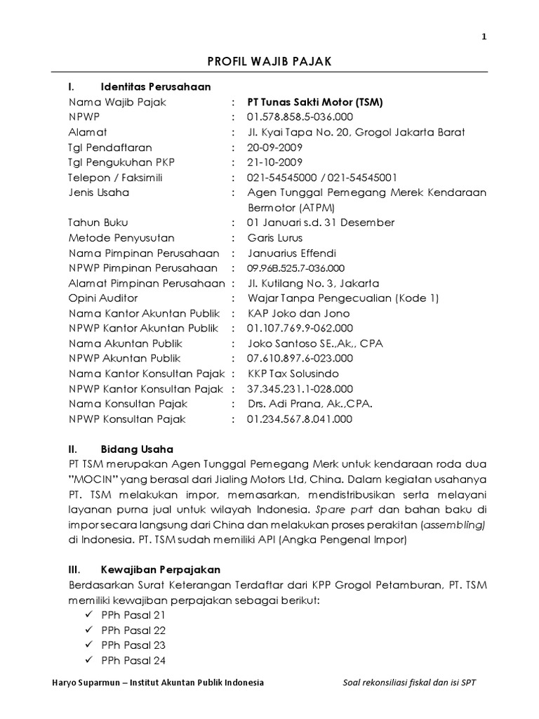 01 Modul Isi SPT Badan IAPI Batch 13 20220919 | PDF