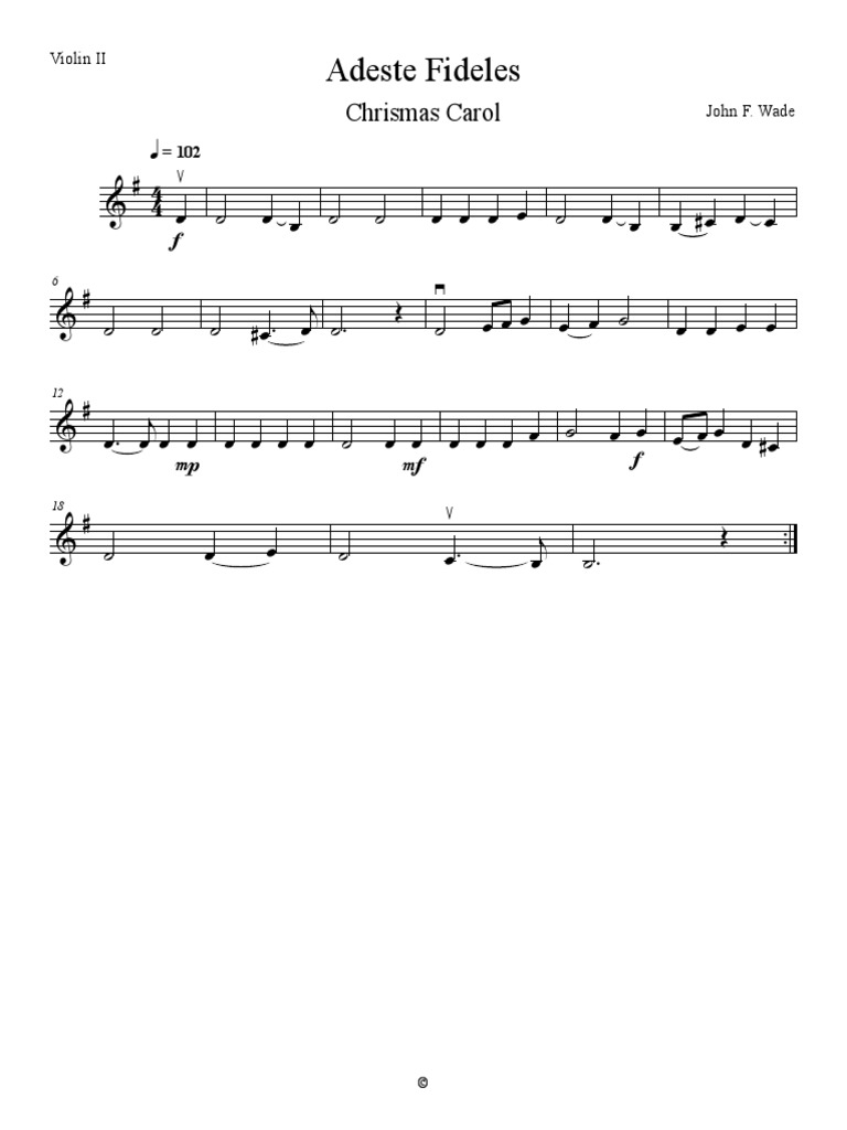 Violin II - Adeste Fideles | PDF