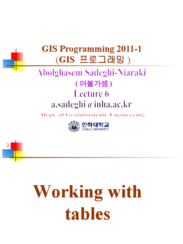 GIS Programming Lecture 6 | PDF | Arc Gis | Map