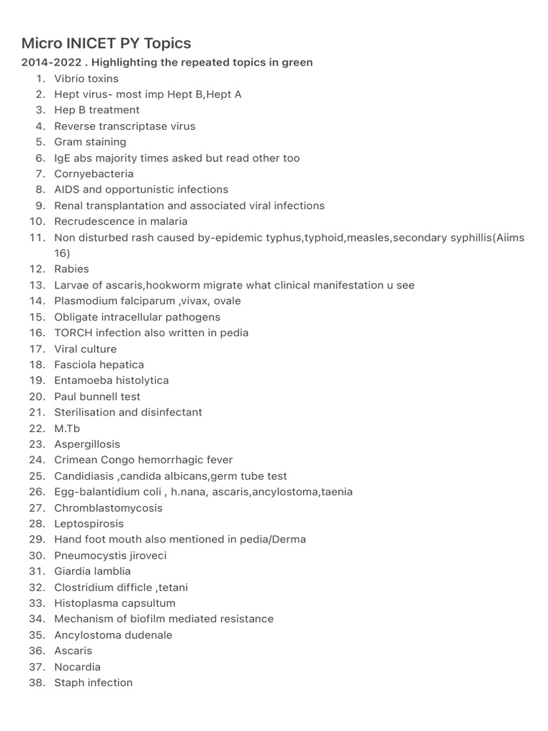 Ini Pyq | Download Free PDF | Injury | Breast Cancer