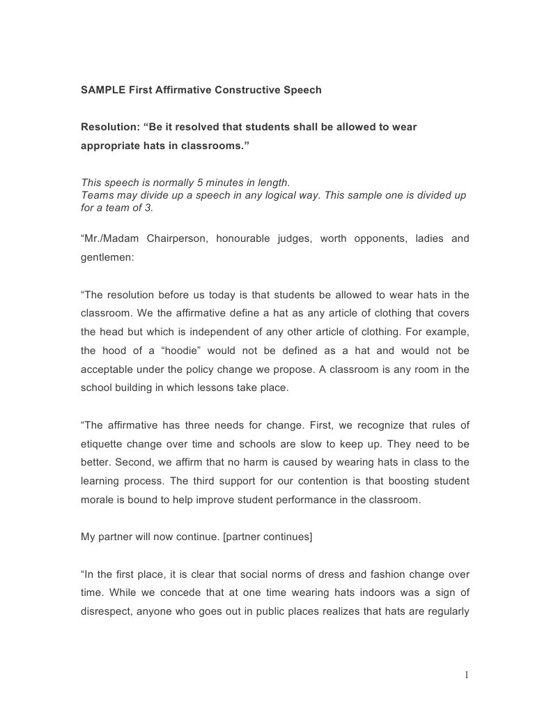 Sample Affirmative Constructive | PDF