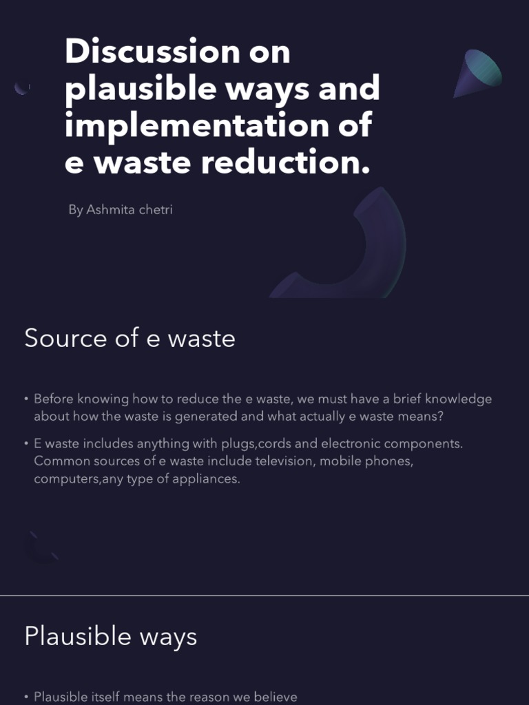 E-waste reduction: Plausible ways and implementation | PDF