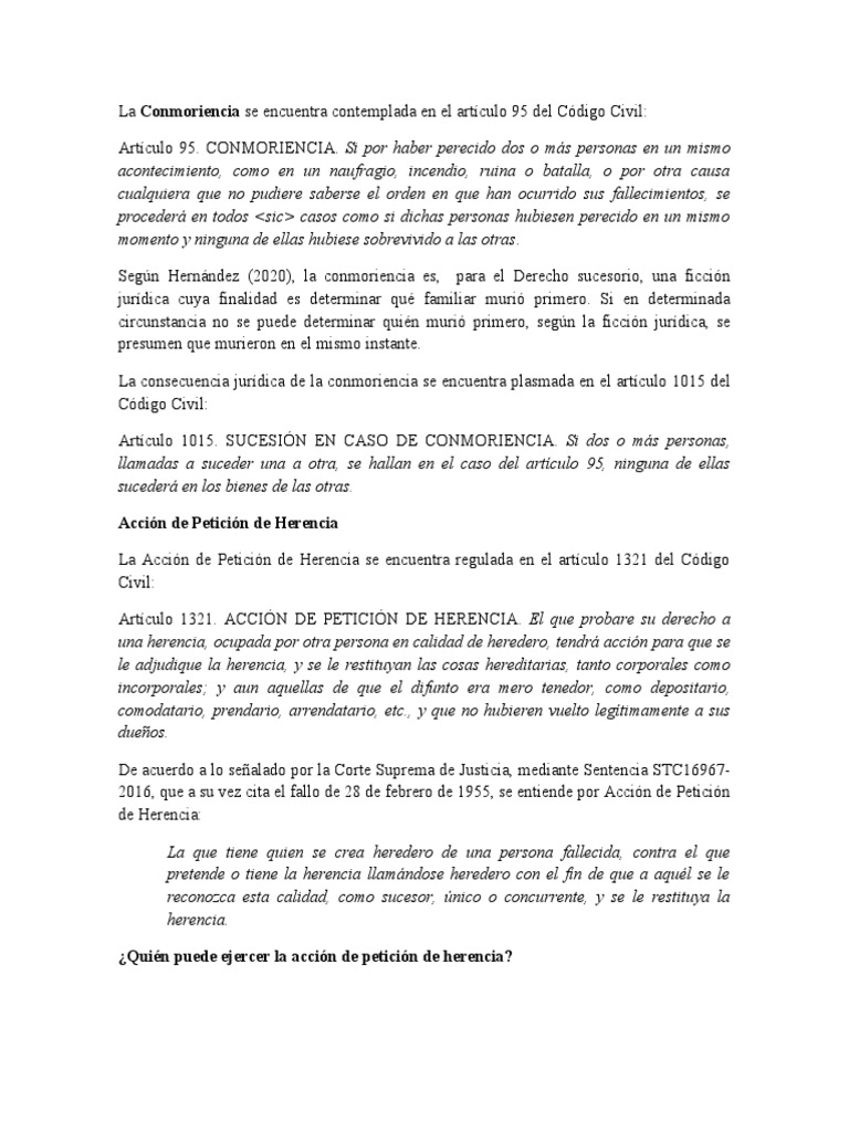 Conmoriencia | PDF | Herencia | Justicia