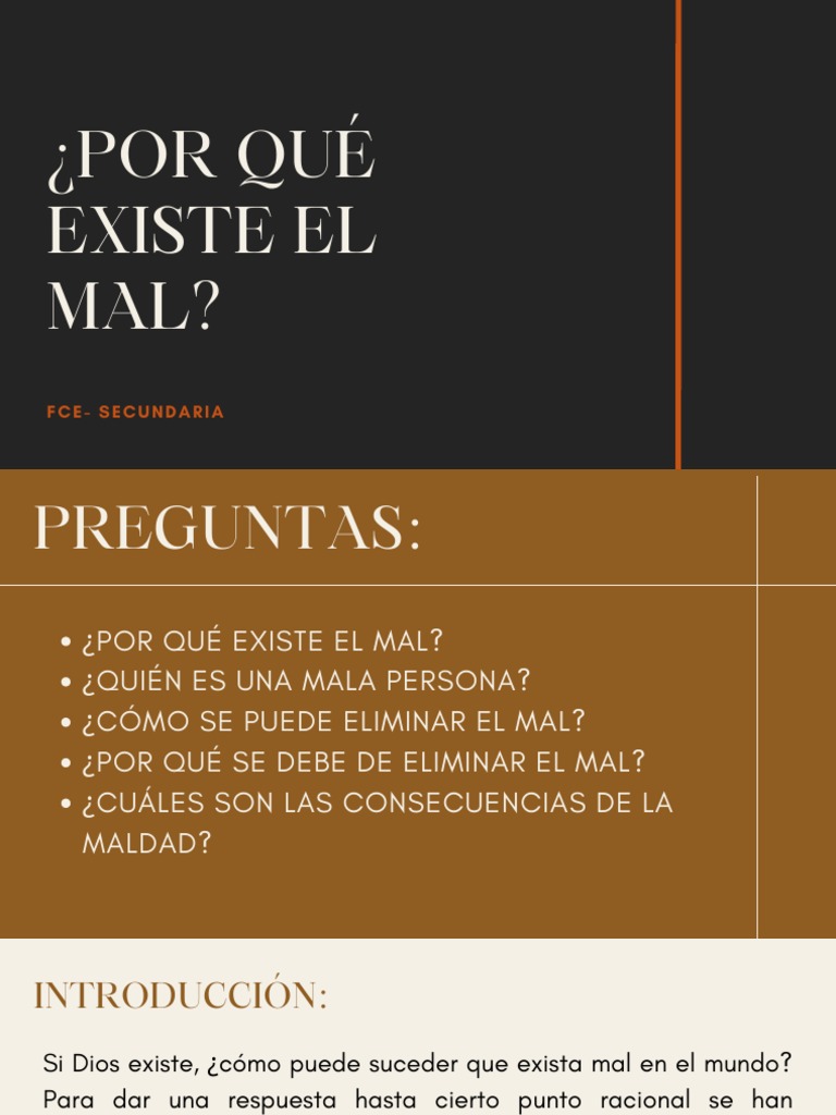 Razones de la existencia del mal | PDF | Mal | Problema del mal