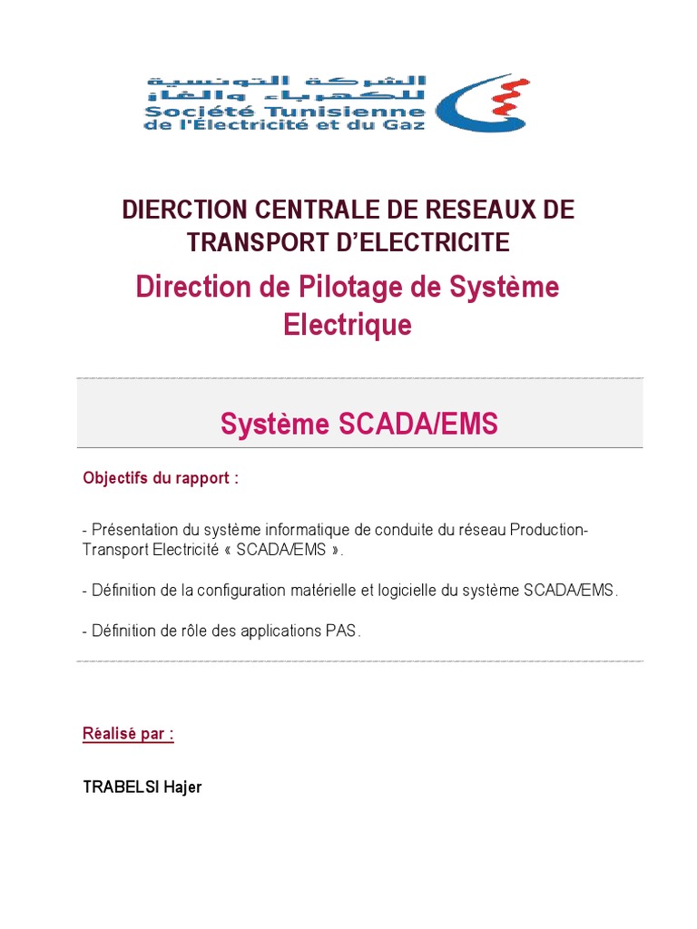 Système SCADA/EMS : Présentation et Fonctionnalités | PDF | Scada ...