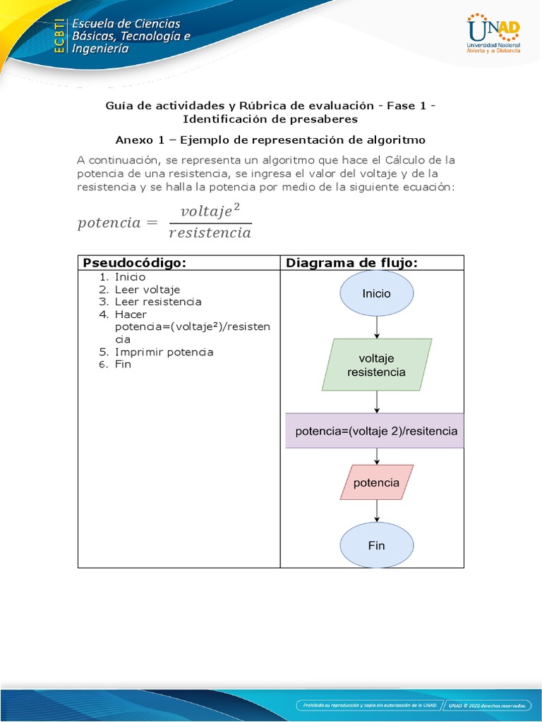Anexo 1 - Ejemplo de representación de algoritmo | PDF