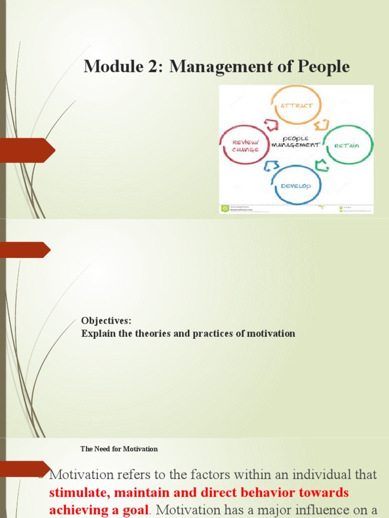 Module 2 - Theories of Motivation | PDF | Motivation | Motivational